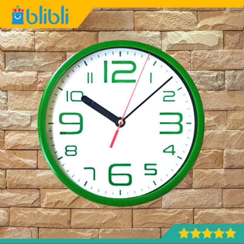 Jual Jam Dinding Minimalis HIJAU PUTIH ANGKA 2017 Tempel Tembok Jam ...
