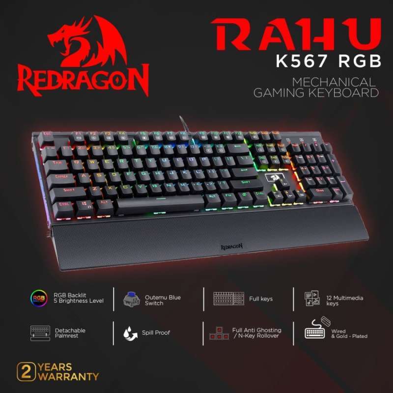 Jual Redragon Mechanical Gaming Keyboard Rahu - K567rgb Di Seller ...