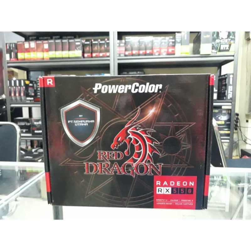 Jual VGA CARD Power Color Red Dragon Radeon RX 550 4GB GDDR5 128 Bit ...
