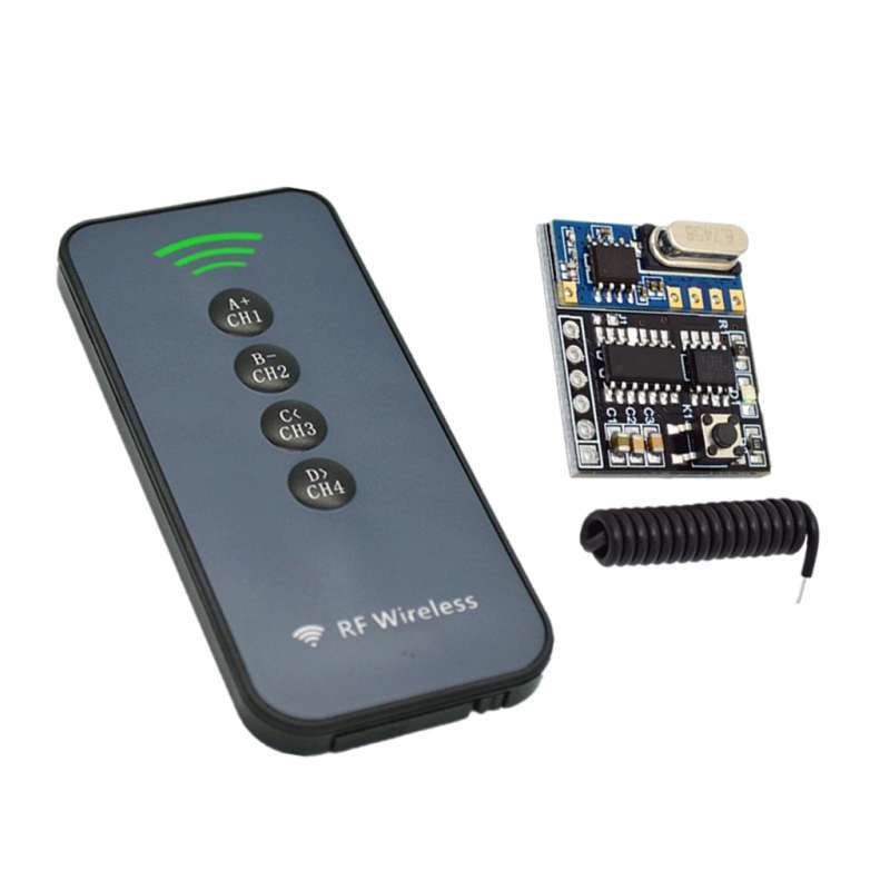 Promo 433MHz 4 Channel Wireless Receiver Module + 4-Key RF Remote ...