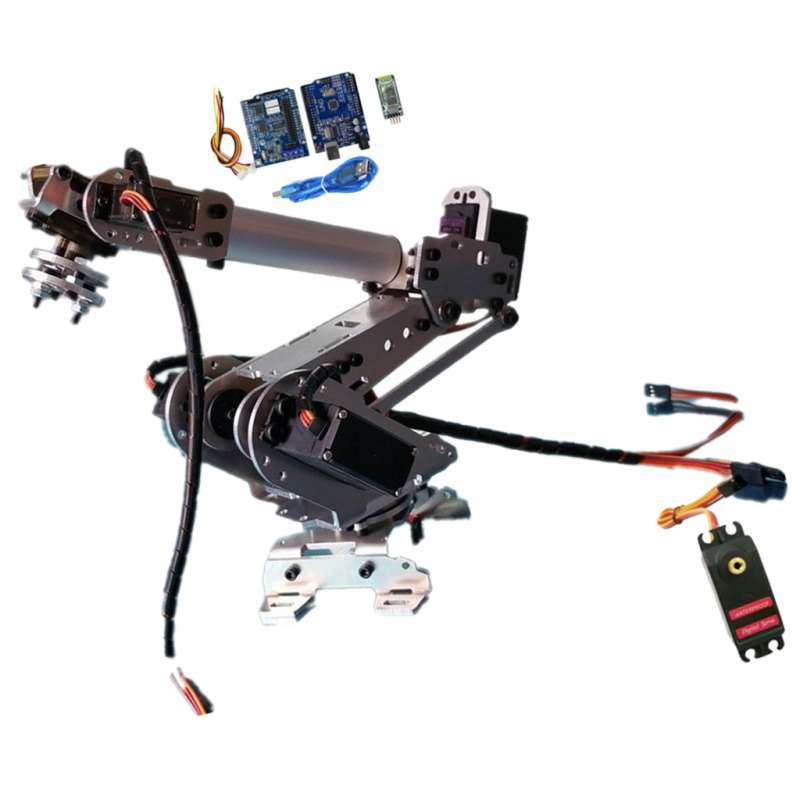 Promo 6 Axis Robotic Mechanical Arm Gripper Kit with MG-996R Servo For ...