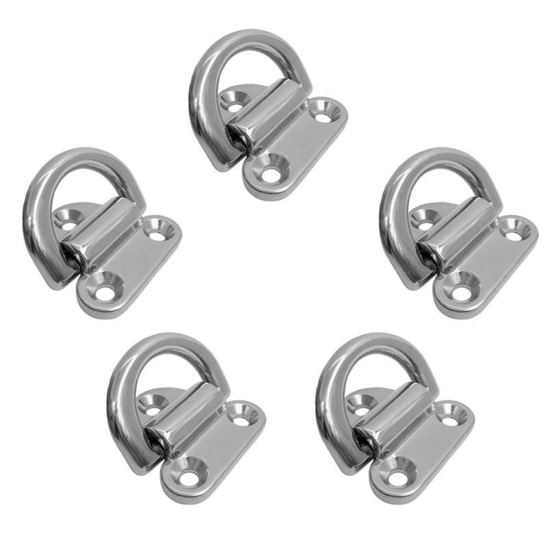 Promo 5x Heavy Duty Stainless Steel Folding Pad Eye Deck Lashing Ring ...
