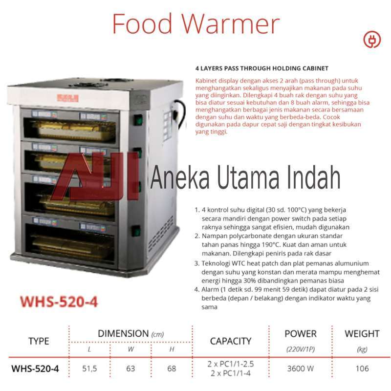 Promo GETRA WHS-520-4 FOOD WARMER PENGHANGAT PASS THROUGH HOLDING ...