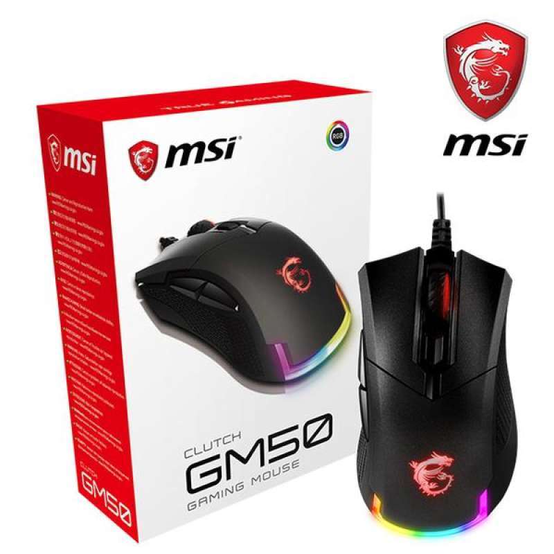 Jual (MSI)GM50 lightweight RGB gaming mouse (for right-hand FPS games ...