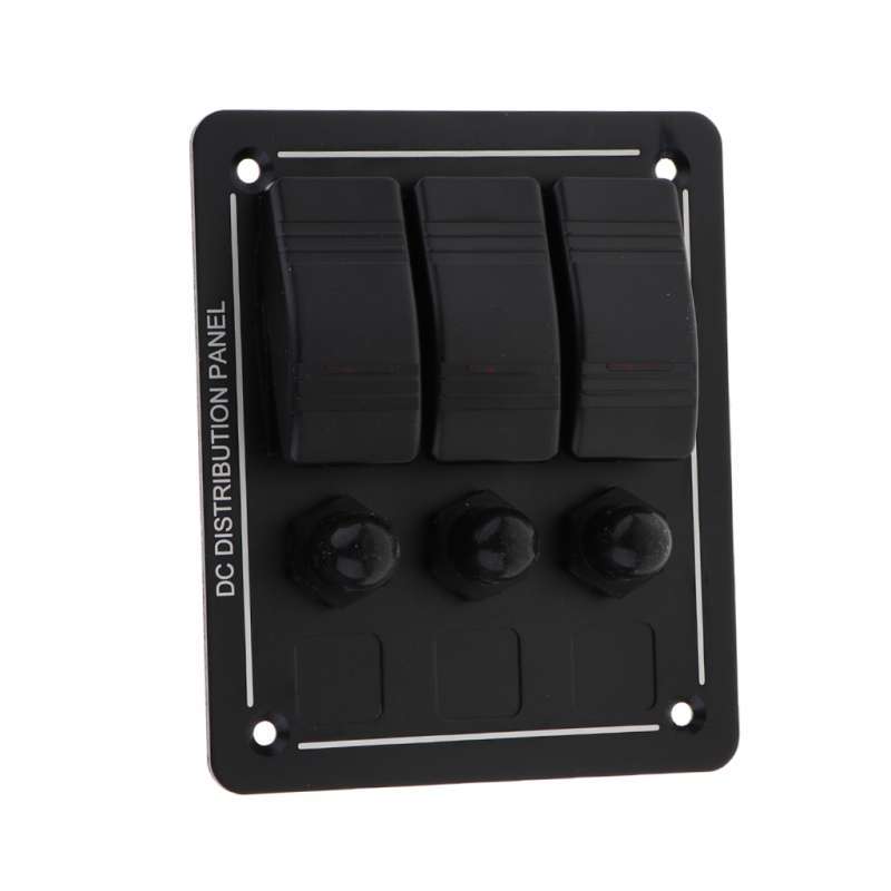 Promo 12V 3 Gang Rocker Switch Panel Control Circuit Breaker with LED ...