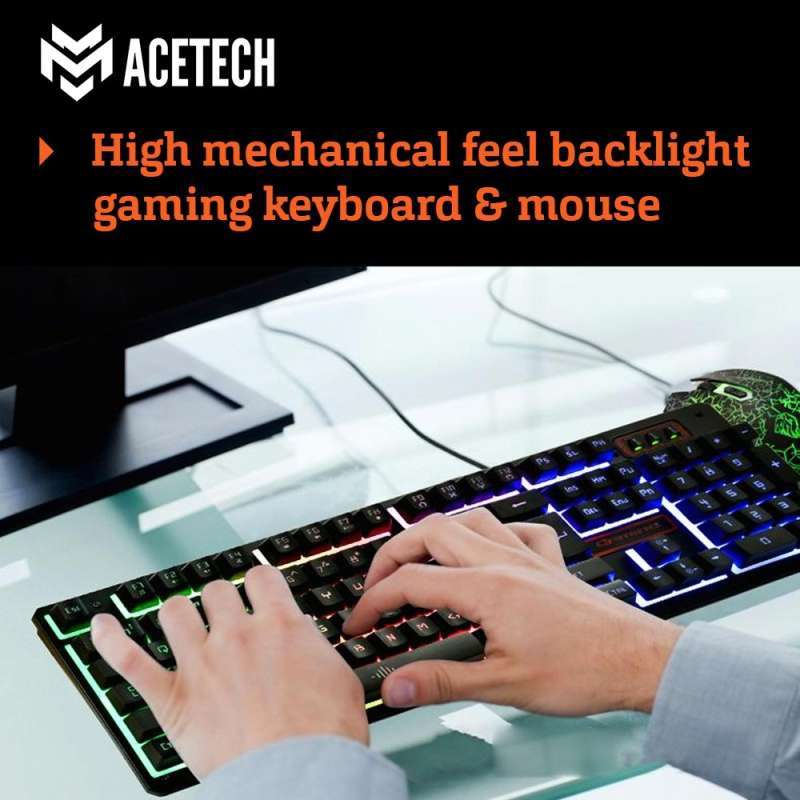 Promo Acetech Keyboard Mouse Combo Gaming Warfaction Backlight K13 ...