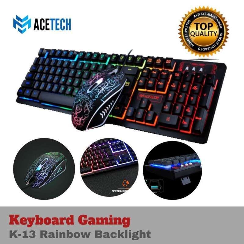 Promo Acetech Keyboard Mouse Combo Gaming Warfaction Backlight K13 ...