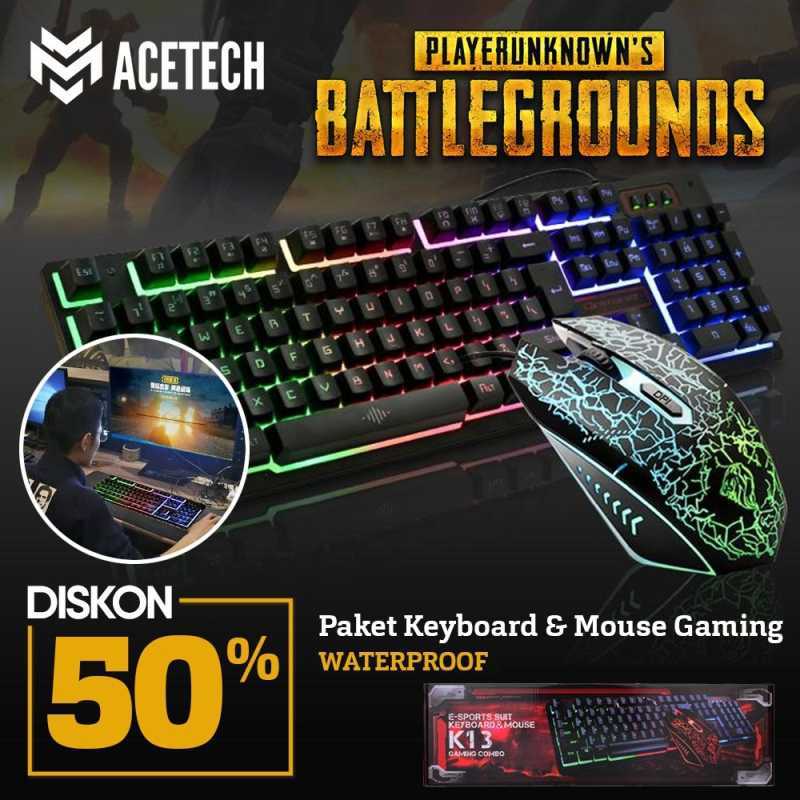 Promo Acetech Keyboard Mouse Combo Gaming Warfaction Backlight K13 ...
