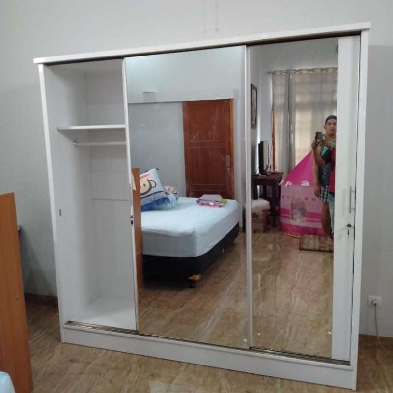 Jual Lemari Sliding 3 Pintu Full Cermin Premium HPL di Seller Cahaya ...