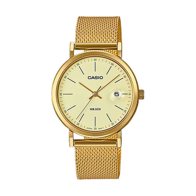 Jual Casio General LTP-E175MG-9EVDF Enticer Ladies Gold Dial Gold Mesh Stainless Steel Strap ...
