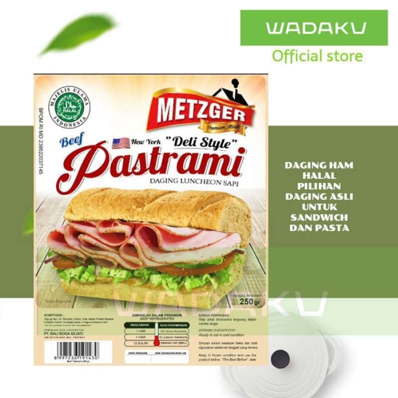 Jual Daging Ham Sapi Pastrami Metzger Deli Style 250g, Ukuran Kemasan ...