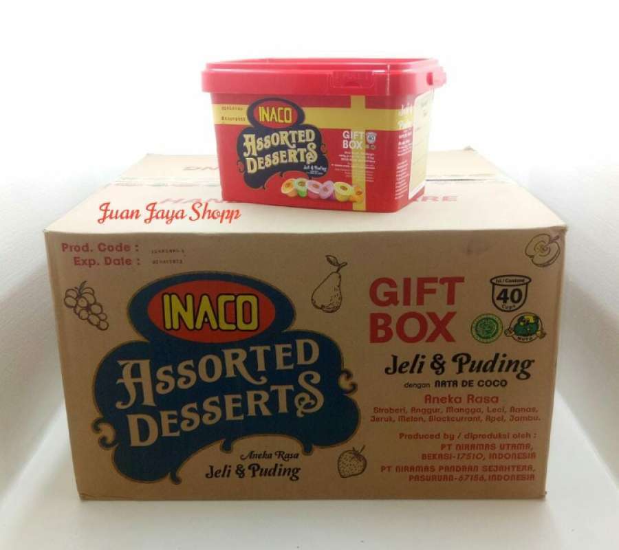 Jual Inaco Jelly & Puding Assorted Desserts Gift Box 600gr [12 Box ...