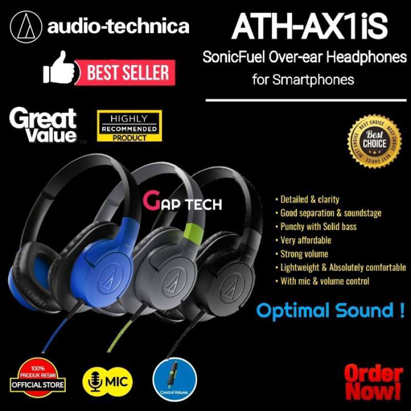 Jual New Audio Technica Ath Ax1Is - Ax 1 Is Sonicfuel Over Ear ...