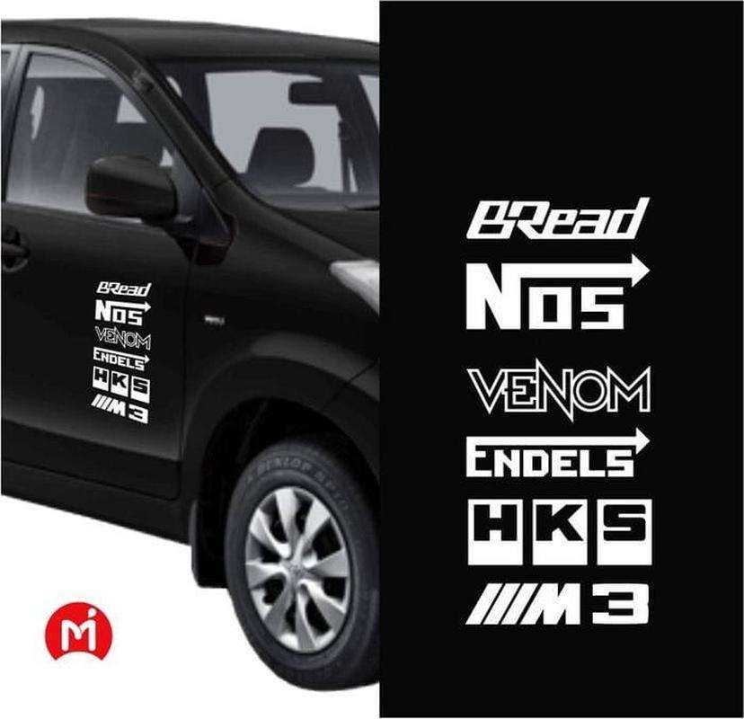 Jual Oem Stiker 6in1 Funny Sponsors Racing Jdm - Stiker Jdm - Stiker ...