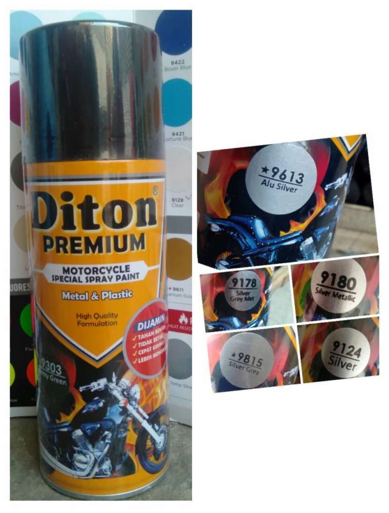 Jual pilok pilox diton premium silver metallic silver silver grey met ...