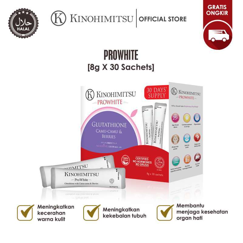 Promo Kinohimitsu Prowhite 8g X 30 Sachets Diskon 55% di Seller ...