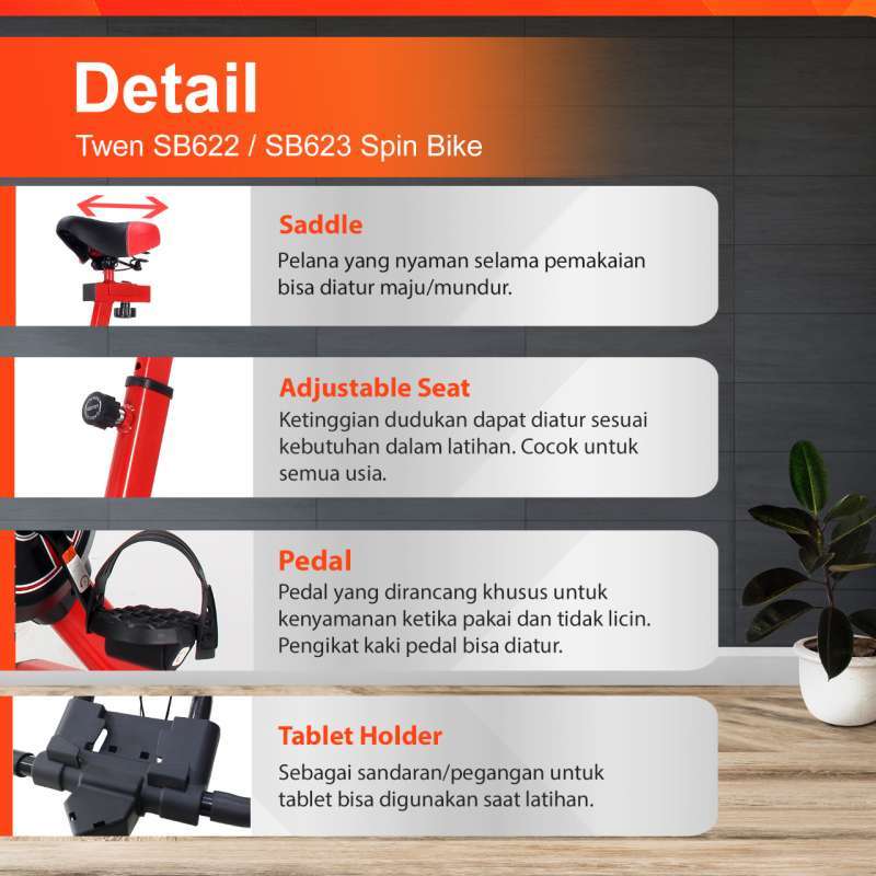 Jual Twen Sb622 Spinning Bike Spin Bike Sepeda Statis Sepeda Kardio ...