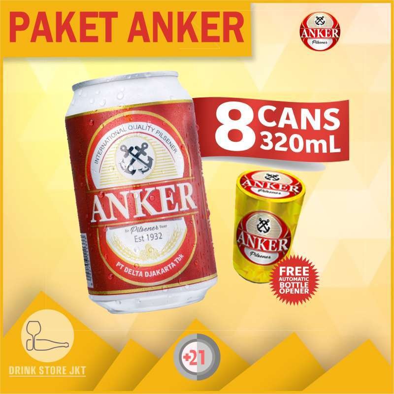 Jual Anker Bir [8 Kaleng/ 320 Ml] Free Automatic Bottle Opener Di ...