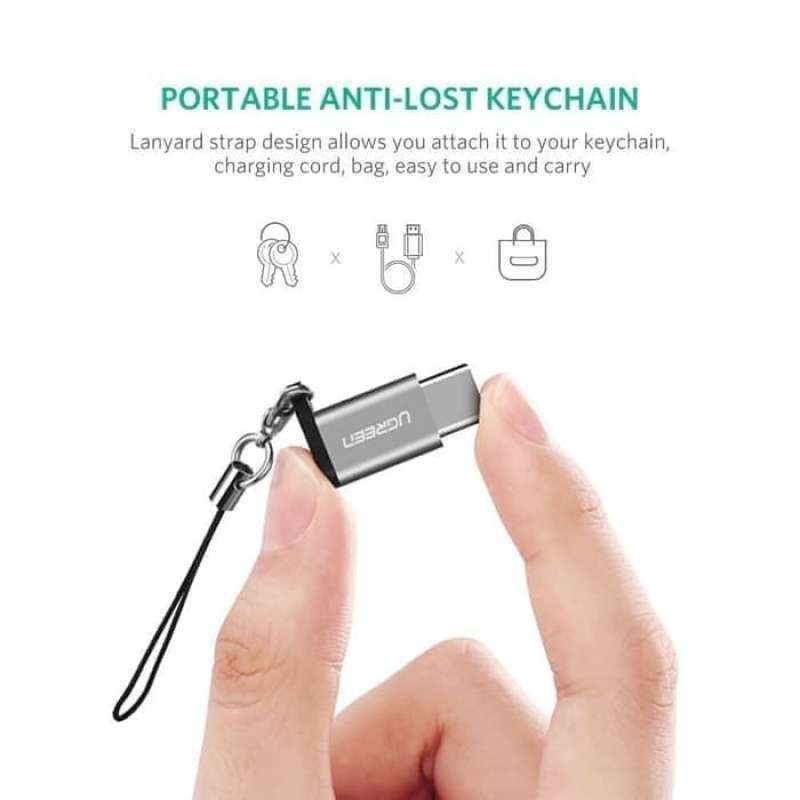 Jual Ugreen Converter Micro Usb Adapter Female To Type C With Keychain ...