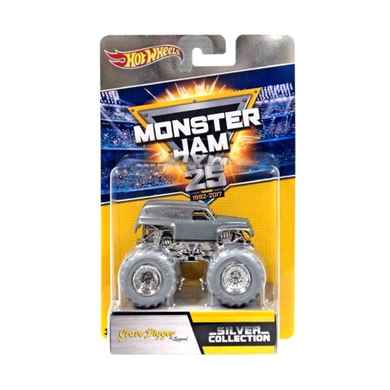 Jual Mattel Hot Wheels Monster Jam 2017 Silver Collection Grave Digger ...