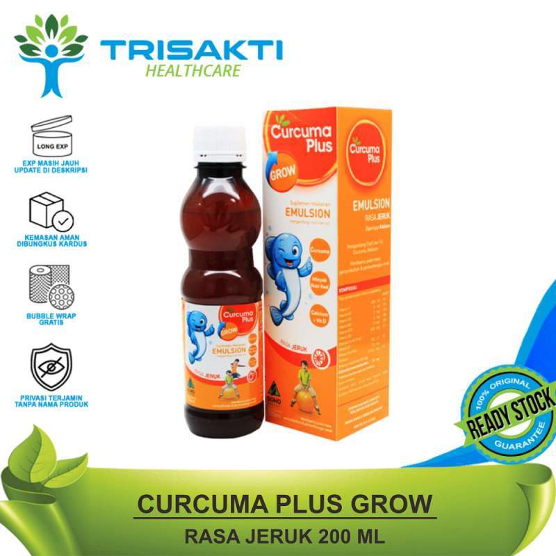 Promo Curcuma Plus Grow Emulsion - Rasa Orange [200ml] Diskon 20% di ...