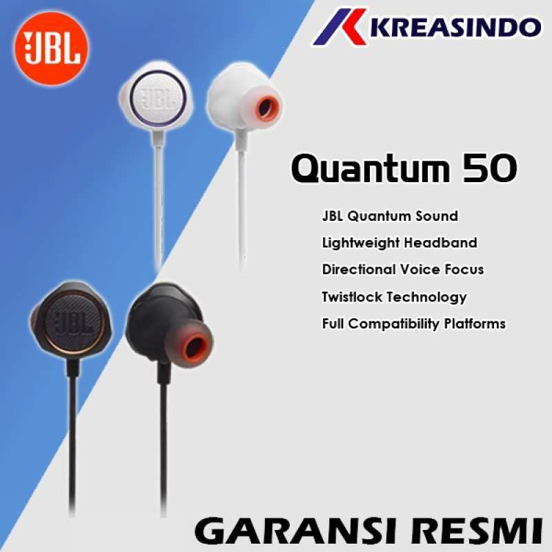 Jual Jbl Quantum 50 / Q50 Headset Gaming Wired In-ear Resmi Ims Di ...