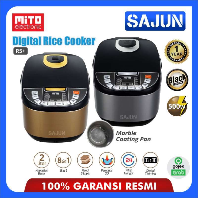 Promo Mito R5+ New Digital Rice Cooker Black Gold Diskon 8% Di Seller ...