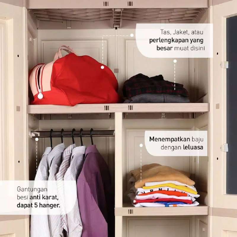 Jual Storemaja Lemari Pakaian 3 Pintu Lemari Susun Lemari Murah Olymplast Modul Cabinet / Lemari ...