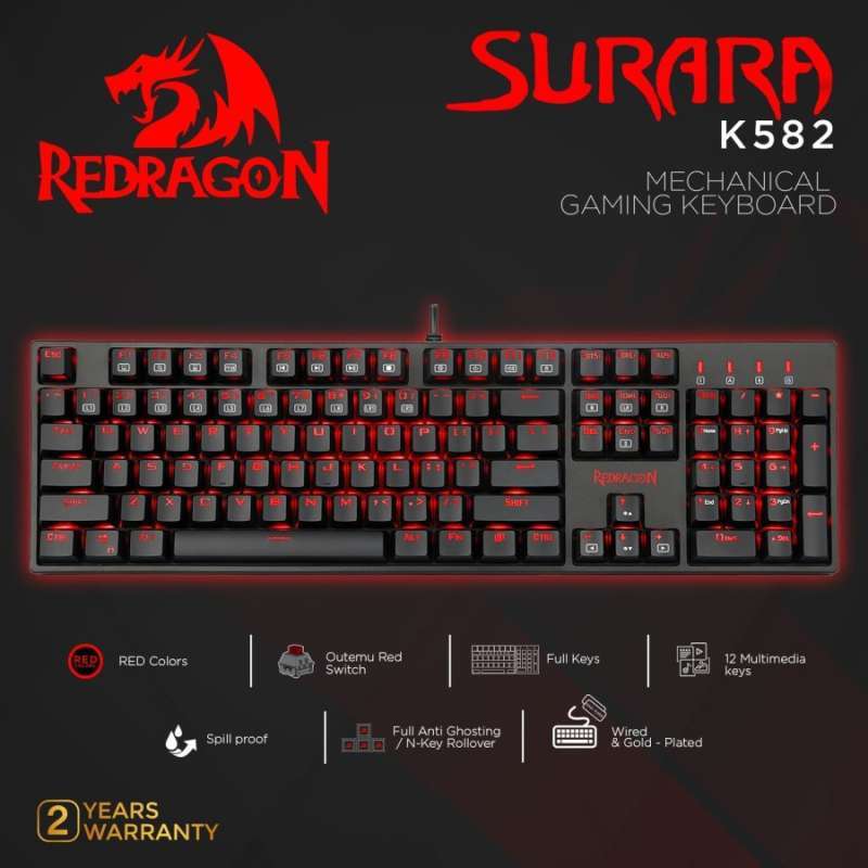 Jual Redragon Mechanical Gaming Keyboard SURARA - K582 di Seller ...