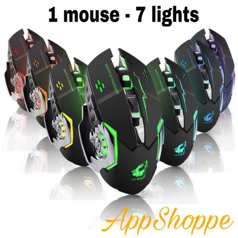 Jual Mouse Wireless Gaming Silent Usb Optical Ergonomic Rechargeable ...