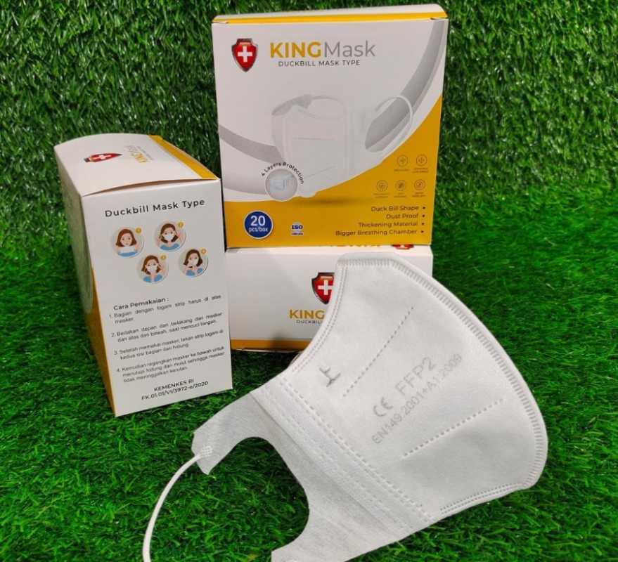 Jual Masker Duckbill King Mask 4ply Earloop Iso 1 Box 20 Pcs Di Seller ...