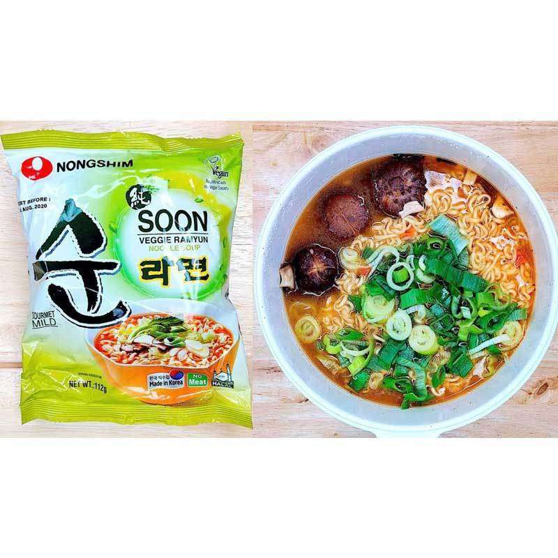 Jual Halal Nongshim Soon Veggie Ramyun Noodle Soup 112gr - Mi Insntan ...