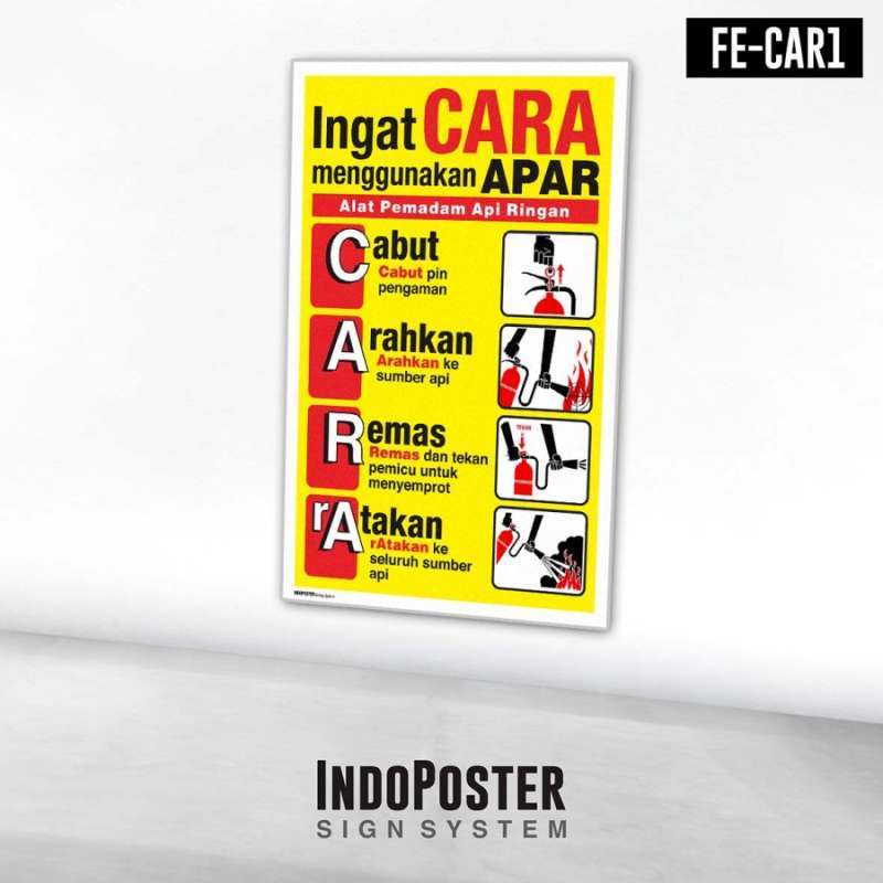Jual Stiker Safety Sign Rambu K3 CARA memadamkan API memakai APAR ...
