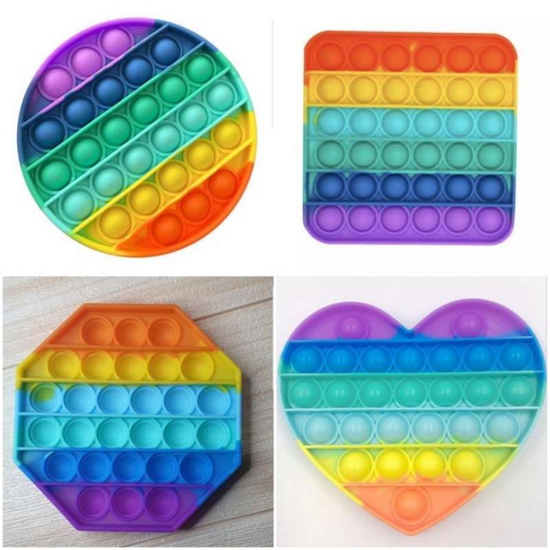 Jual mainan push bubble fidget pop it fidget toy popit rainbow di ...