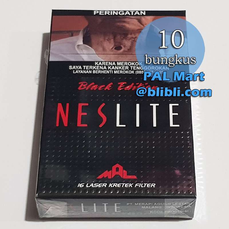 Jual rokok NESLITE BLACK EDITION 16 [1 slop / 10 bungkus @ 16 batang ...