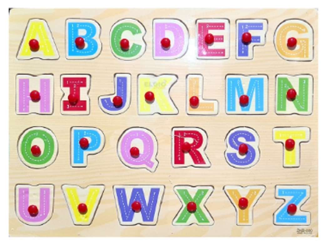 Jual Puzzle Kayu Huruf Alfabet Kapital Belajar Cara Menulis Abjad di ...