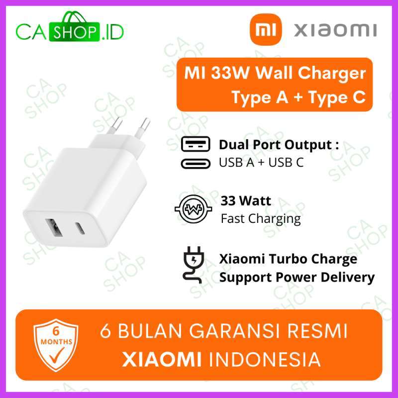 Jual Mi 33W Wall Charger Type-A + Type-C - New Original Garansi Resmi ...