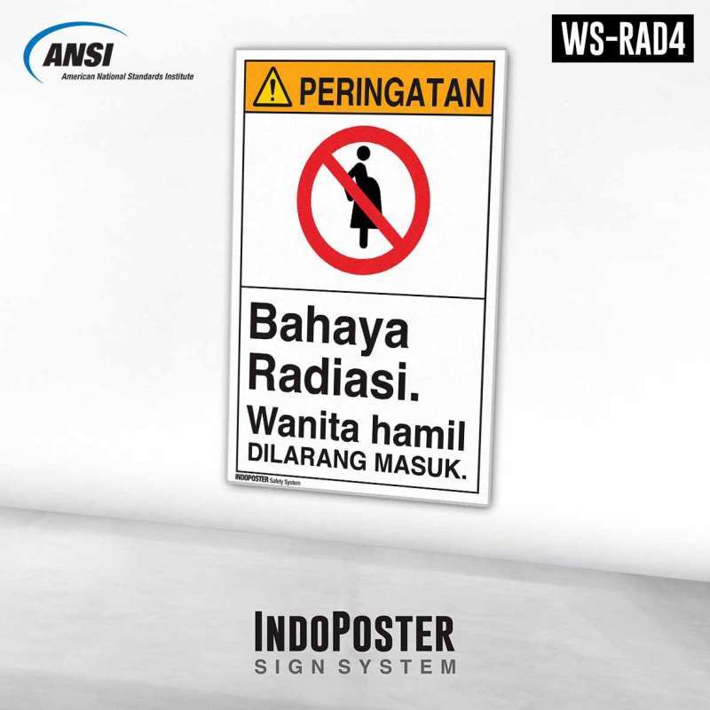 Jual Stiker K3 Safety Sign ANSI Bahaya Radiasi Wanita Hamil Dilarang ...