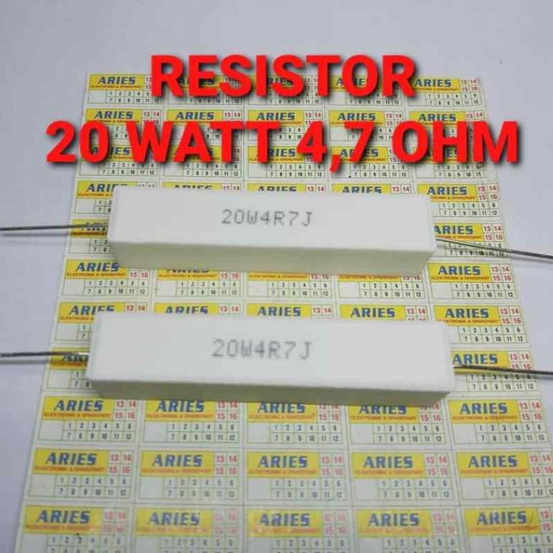 Jual RESISTOR 20 WATT 4.7 OHM 20W PUTIH BAGUS di Seller ARIES ...