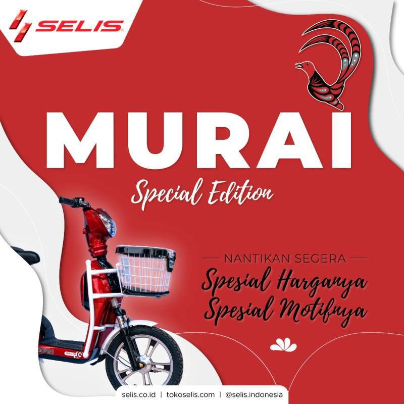 Jual Sepeda Listrik Selis tipe Murai Special Edition Red di Seller ...