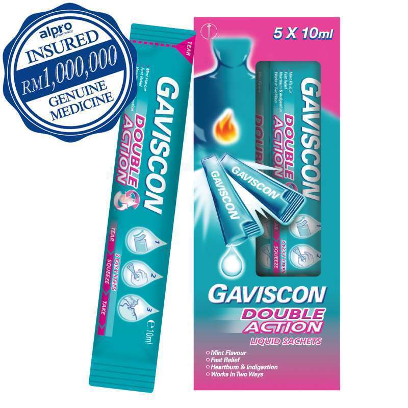 Jual Gaviscon Double Action Liquid isi 5 Sachet Sachets x 10ml di ...