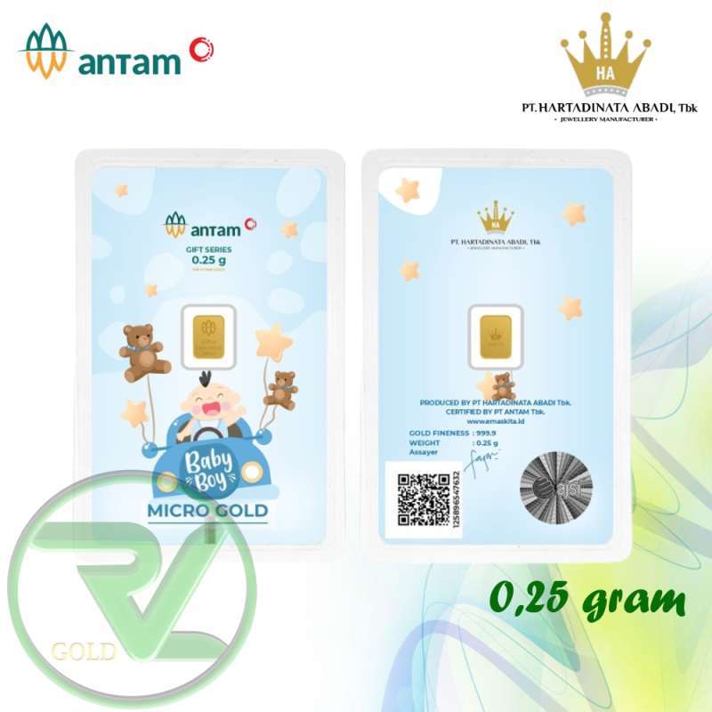 Promo Micro Gold Antam Hartadinata Abadi Baby Boy 3 Logam Mulia [0,25 G ...