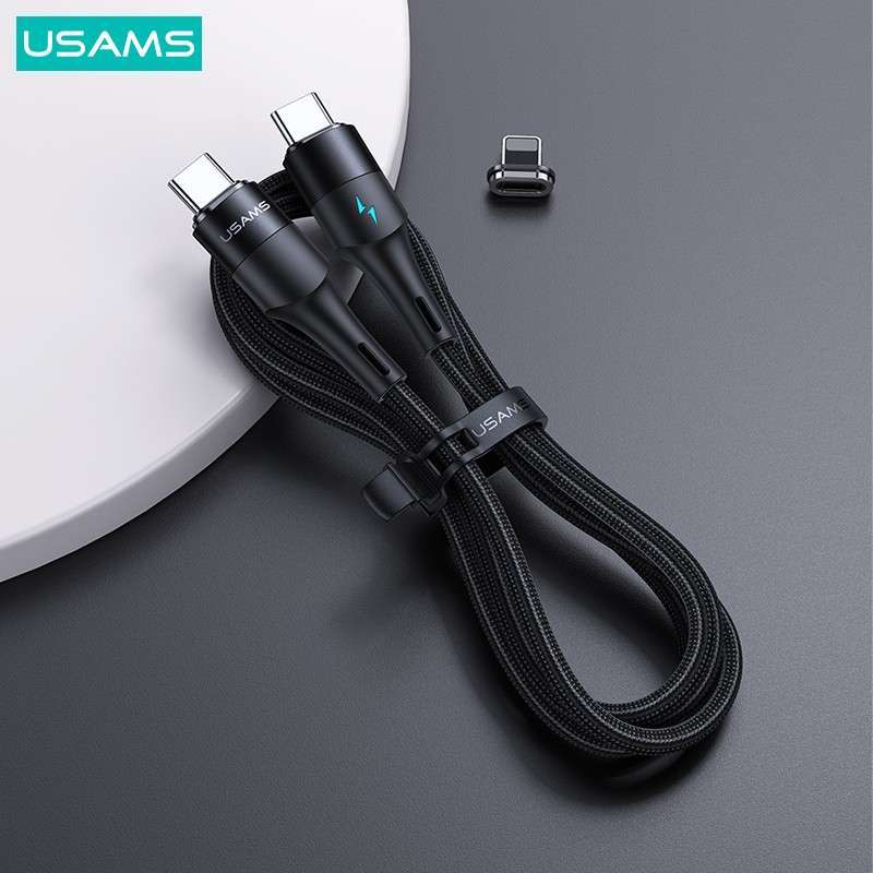 Jual USAMS U66 Kabel Data Magnetic Type C To Lightning 20W + Type C 60W ...
