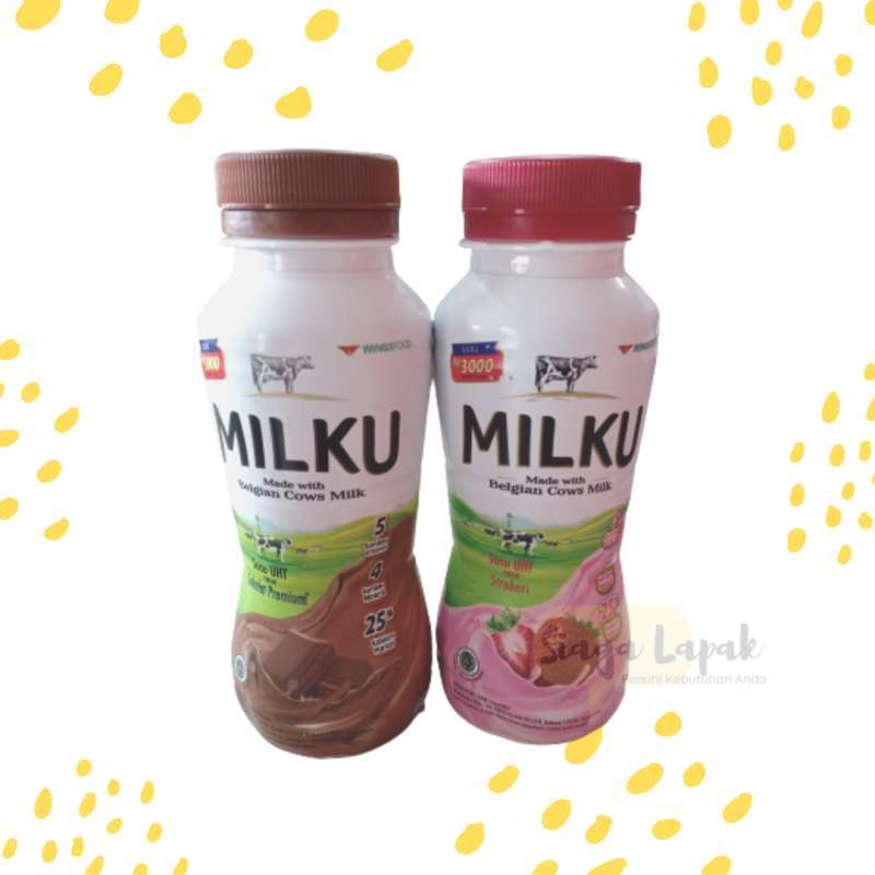 Jual Milku Susu UHT Coklat - Stroberi botol 200ml di Seller Siaga Lapak ...