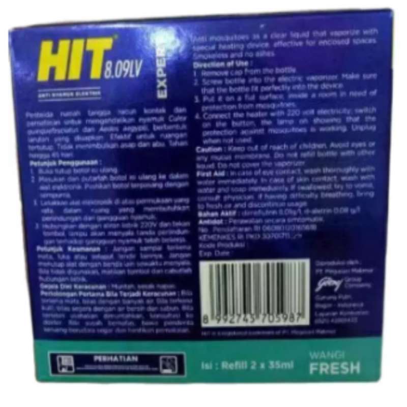 Jual Hit Non Stop Refill Expert Isi 2 Pembasmi Nyamuk 35 Ml Di Seller ...