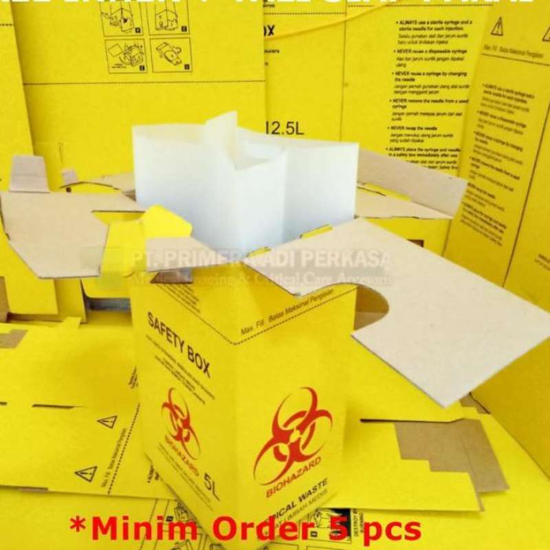 Jual [COD] Safety Box Medis 12 5 Liter Biohazard free Inner+Tali ...