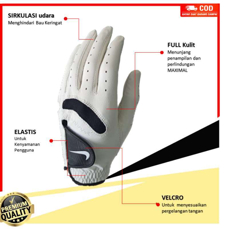 Jual Sarung Tangan Golf Kulit Leather Glove Pria Warna Putih Logo Nike Di Seller Qonita_fashion ...