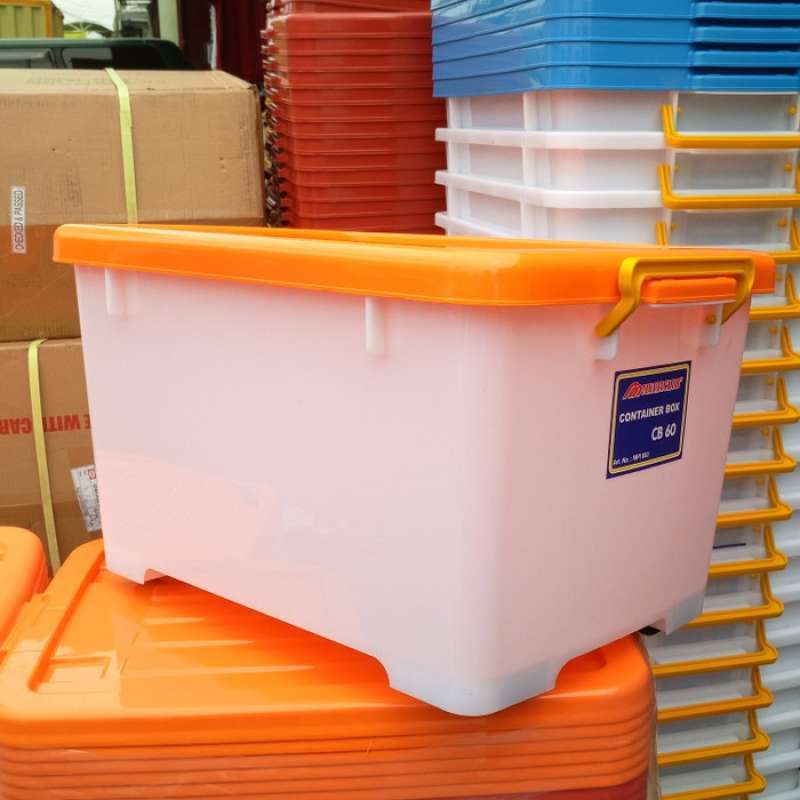 Promo Container Box Plastik CB 60 Liter Multi Dengan Roda seperti stack ...