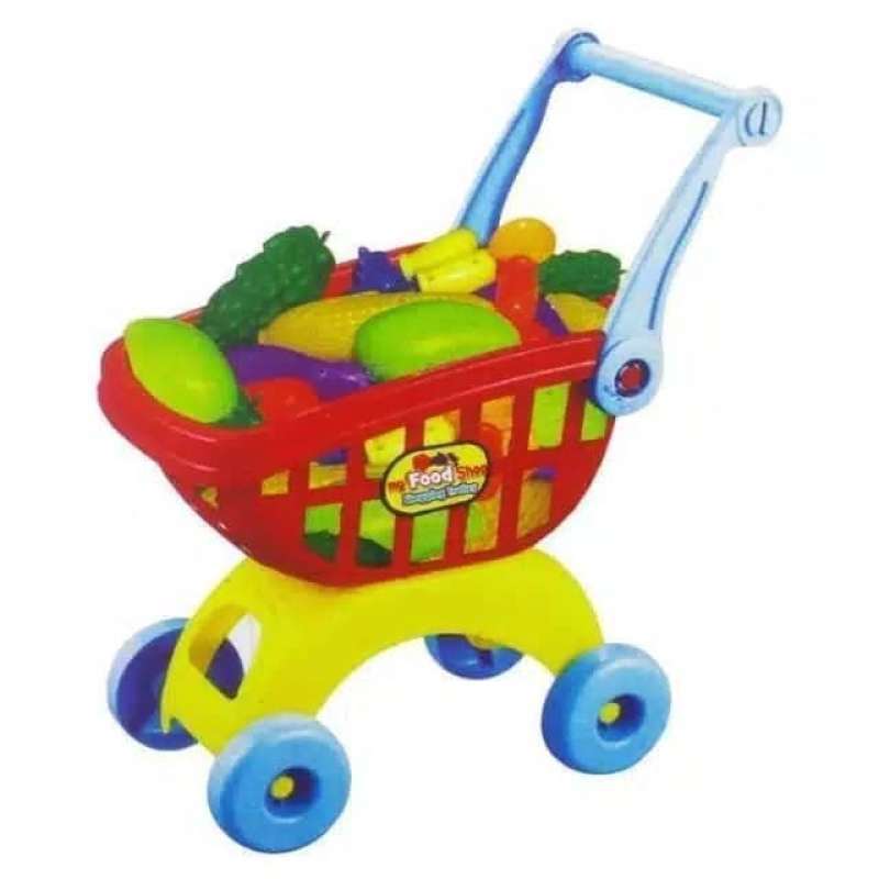 Jual Mainan Trolley Supermarket Shop - Troly Anak St003 - Merah di ...