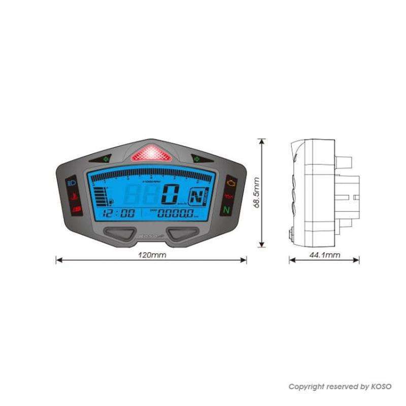Jual Speedometer Digital Koso Db-03r Multi Meter W-gear Position ...